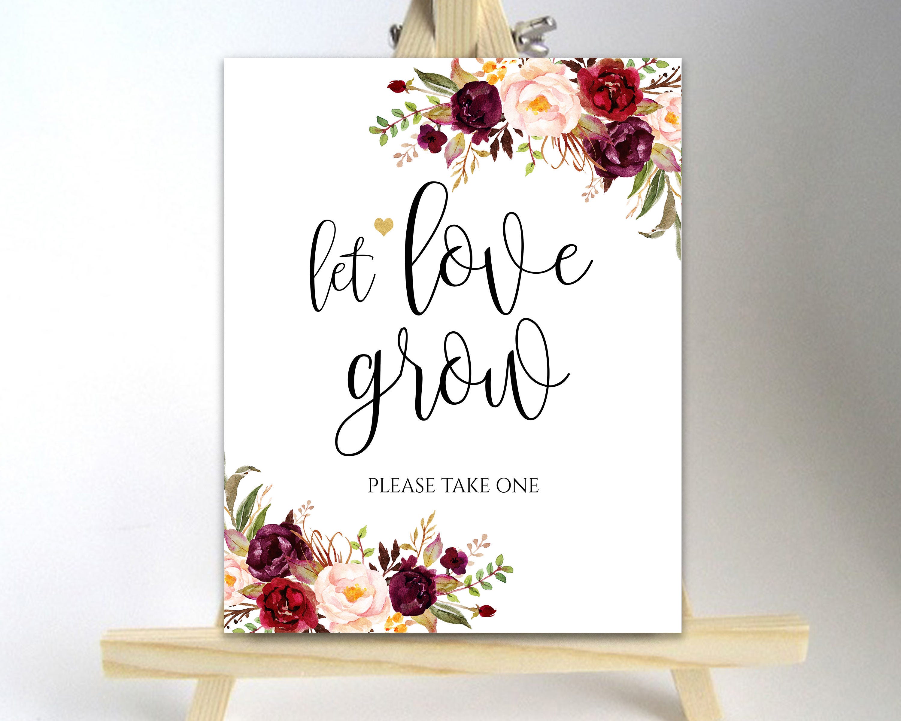 Let Love Grow Sign Let Love Grow Wedding Favors Let Love Grow | Etsy
