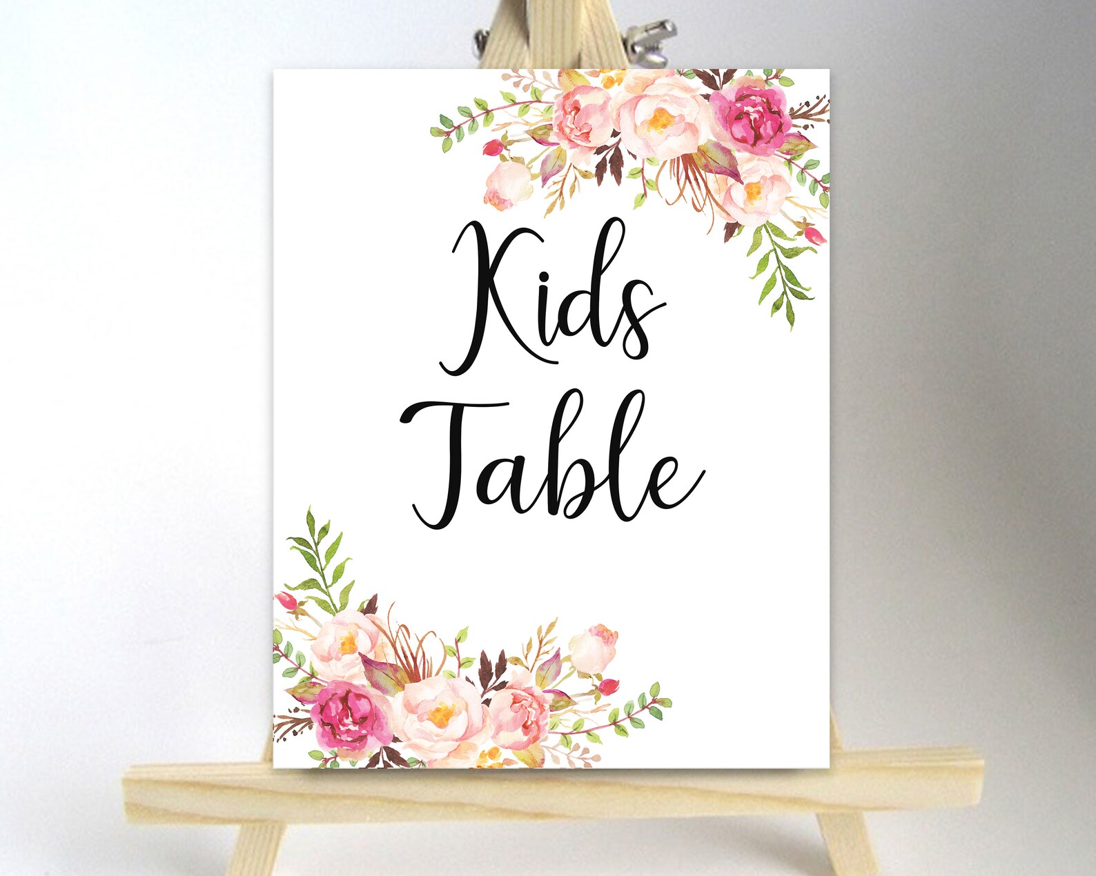 Printable Kids Table Wedding Sign Floral Kids Table Sign - Etsy