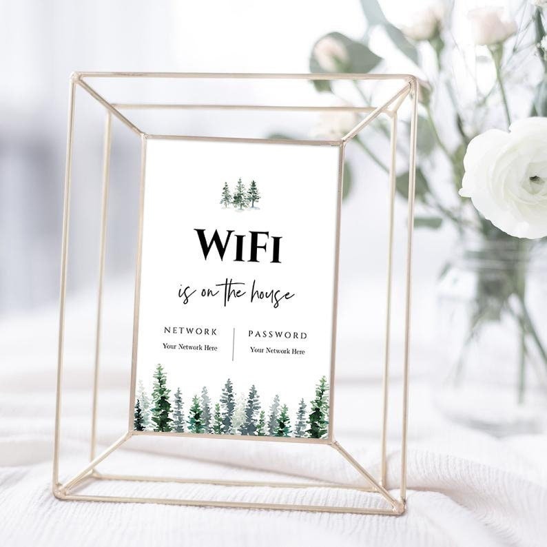 Editable Wifi Password Sign: Guest Room Decor (instant Download) - Etsy
