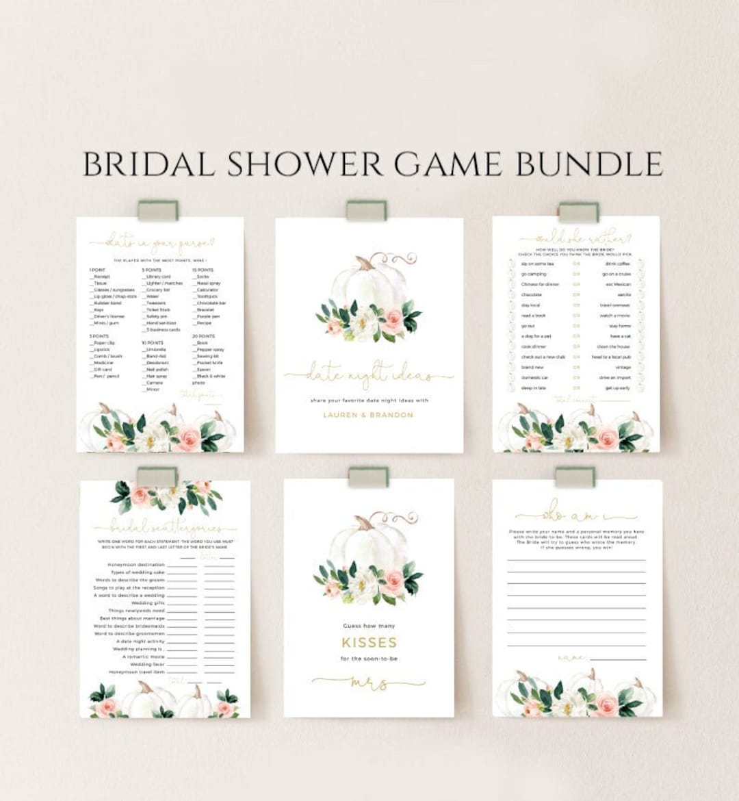 Boho Bridal Shower Games Bundle, Fall in Love Packpage Games for Bridal ...