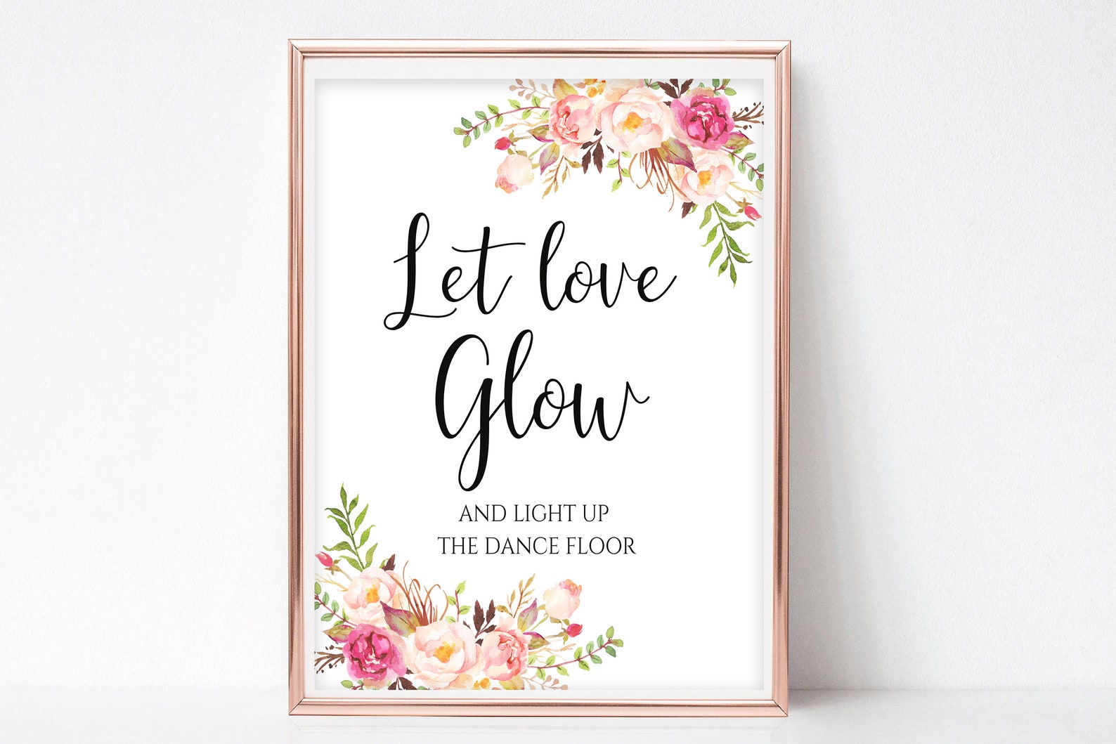 Printable Printable Let Love Glow Stick Sign Glowstick Sign | Etsy
