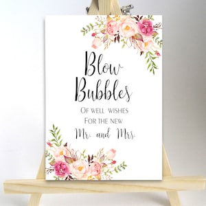 Printable Bubbles Sign Blow Bubbles Send off Sign Mr and Mrs | Etsy Canada