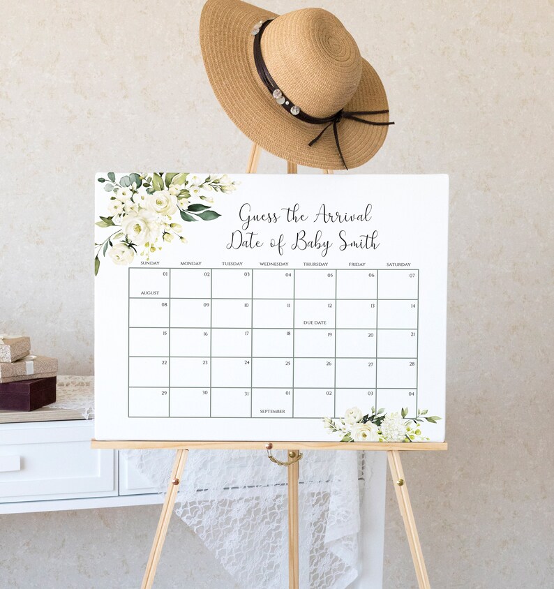 Due Date Calendar Baby Birthday Calendar Editable Baby | Etsy