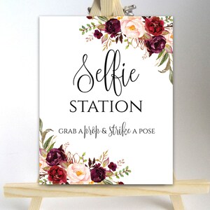 Wedding Photo Booth Sign Printable Selfie Station Sign Wedding Day Sign ...