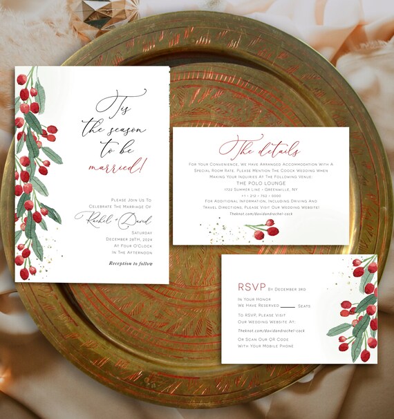 Holly Berry Wedding Invitations