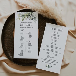 Wedding Program Template, Wedding Timeline, Order of Events, Digital ...