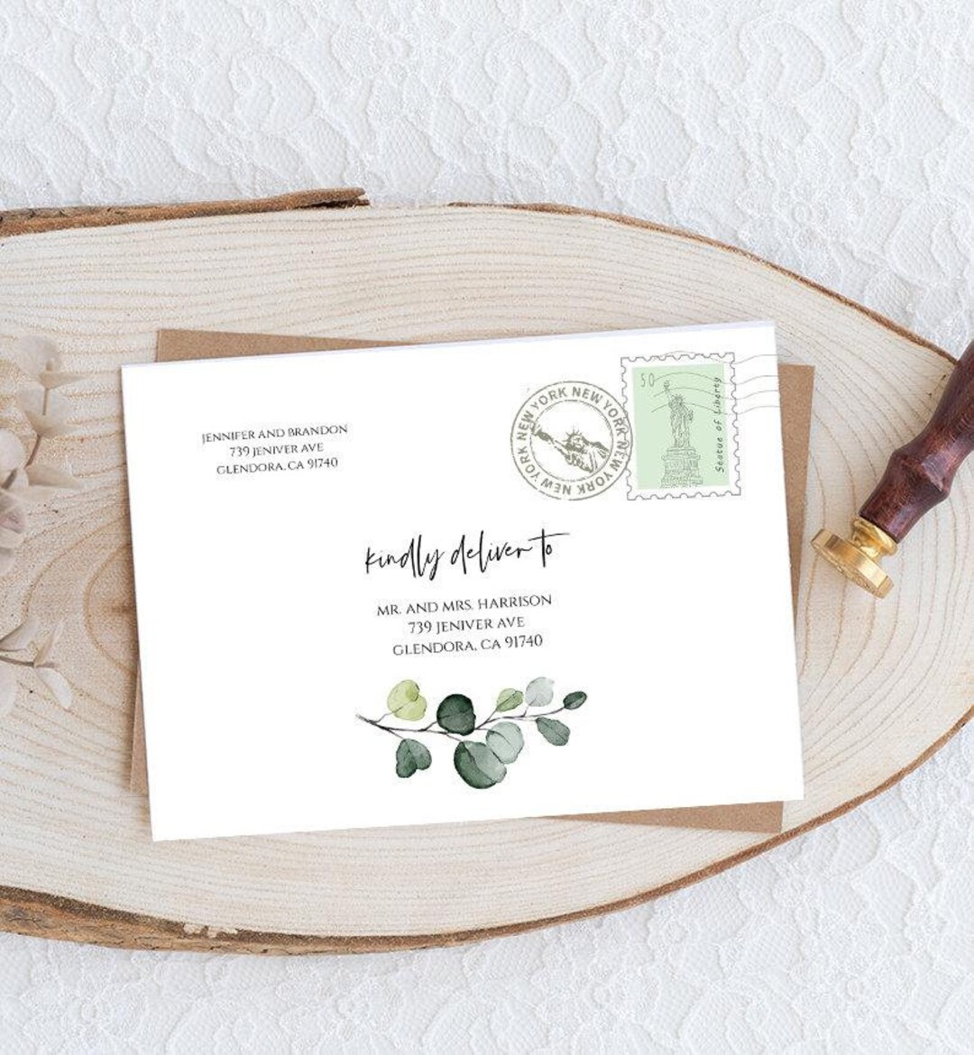 Envelope Template, Greenery Wedding Address Printable, Instant Download ...