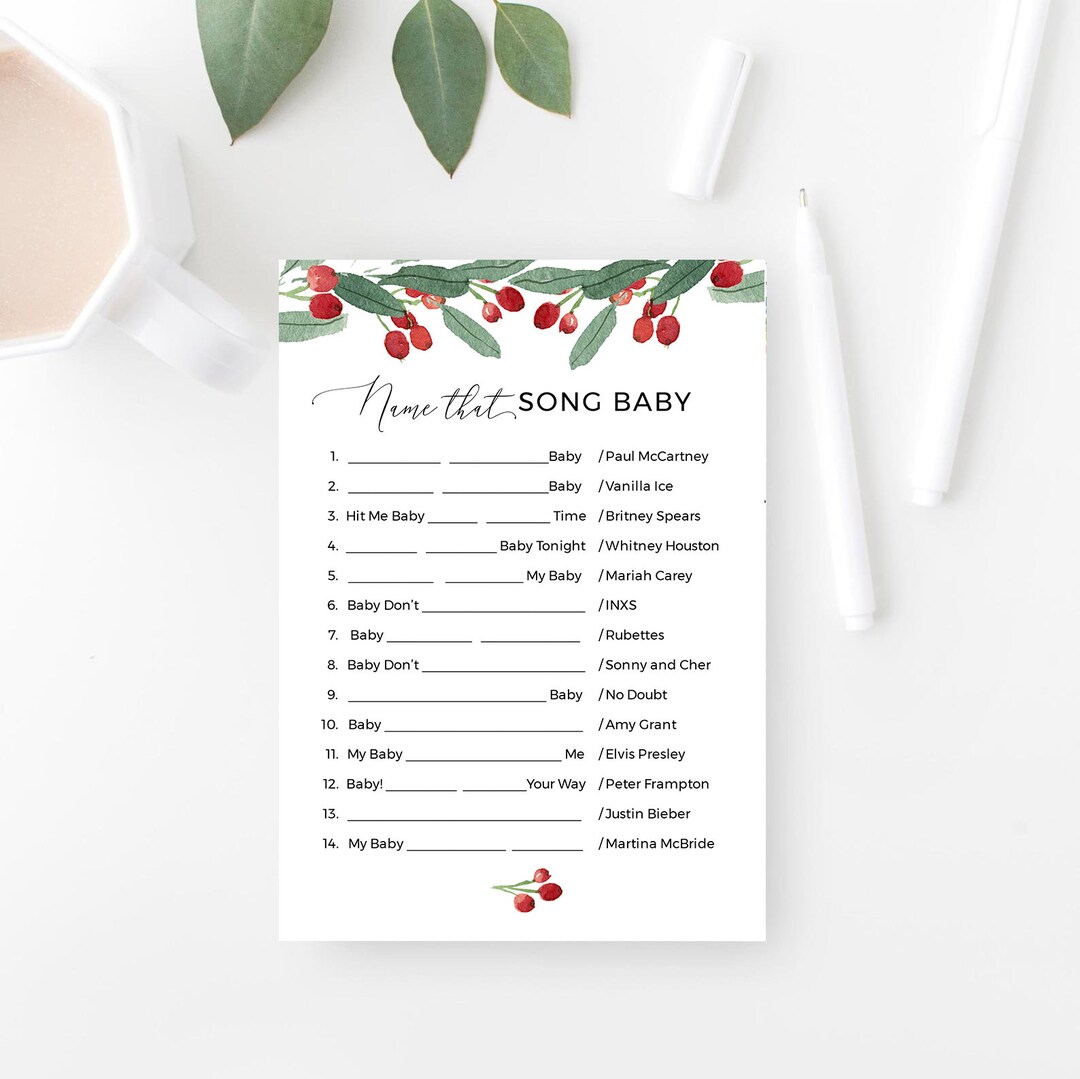 Christmas Baby Shower Game: Name That Song Trivia (instant Download) - Etsy