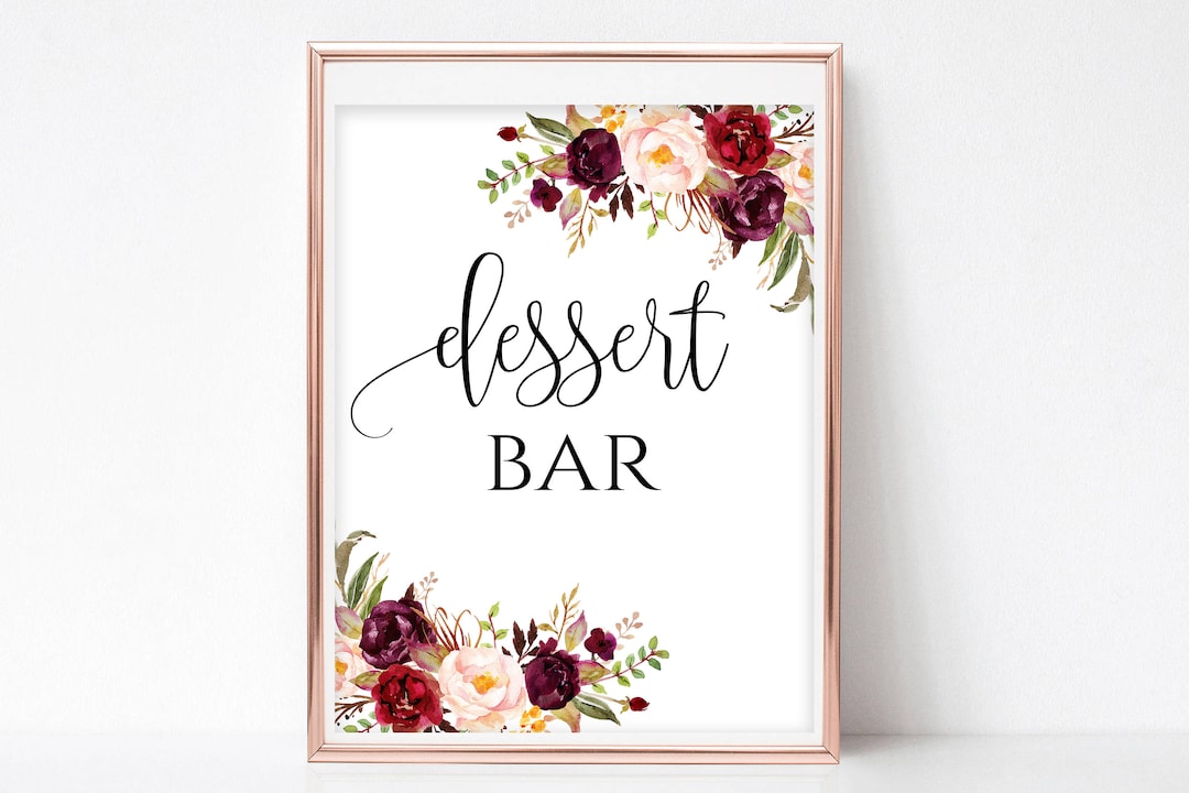 Printable Dessert Bar Sign Dessert Bar Printable Dessert Bar Wedding ...