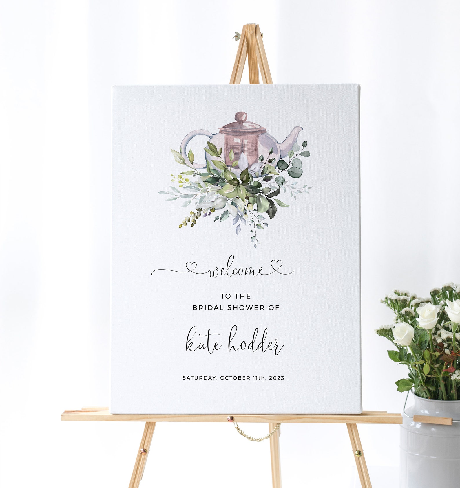 Tea Party Welcome Sign Template Printable Bridal Tea Shower - Etsy