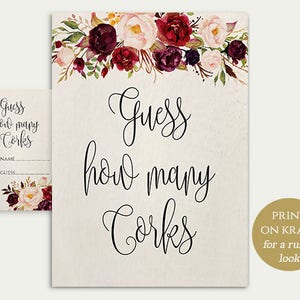 Printable Guess How Many Corks in the Jar Sign Printable Sign and Cards ...