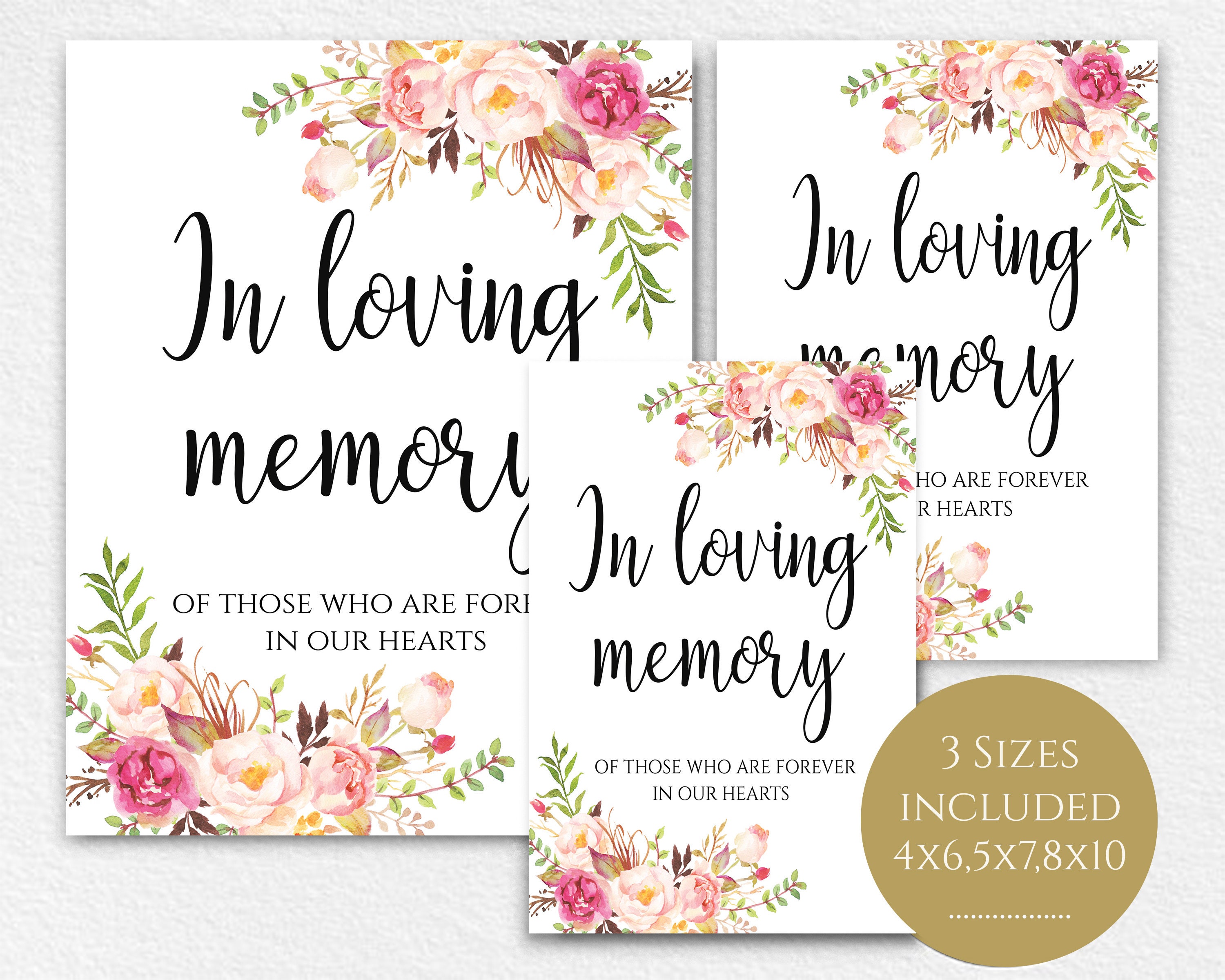 In Loving Memory Sign In Loving Memory Wedding Sign Wedding | Etsy