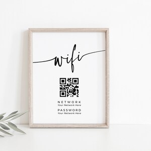 Printable Wifi QR Code Sign: Editable Template (instant Download) - Etsy
