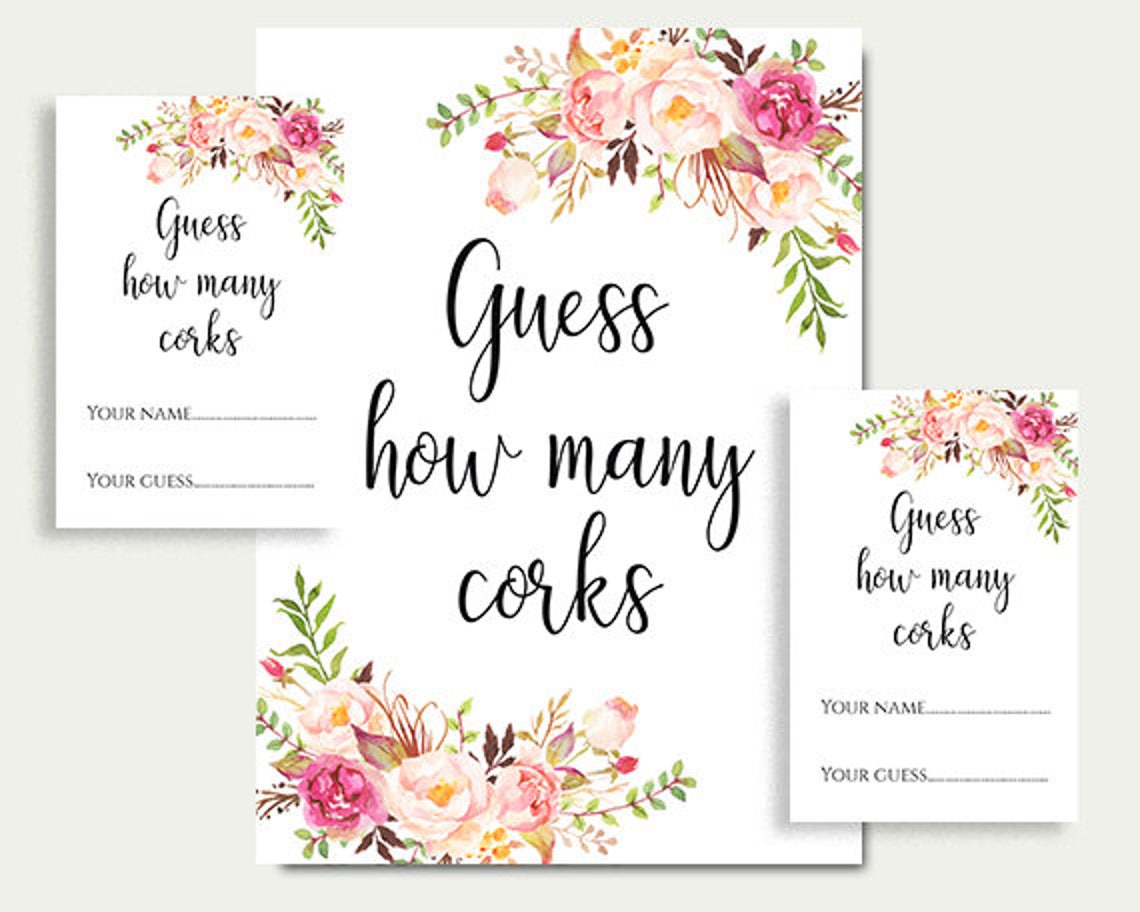 Printable Guess How Many Corks In The Jar Sign Printable Sign | Etsy