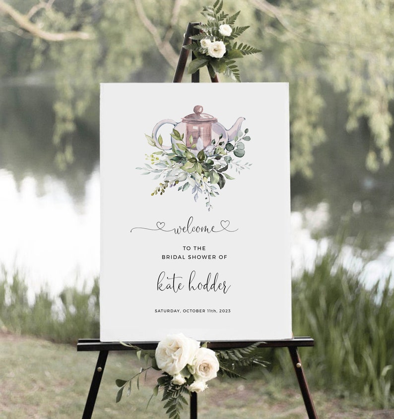Tea Party Welcome Sign Template Printable Bridal Tea Shower - Etsy