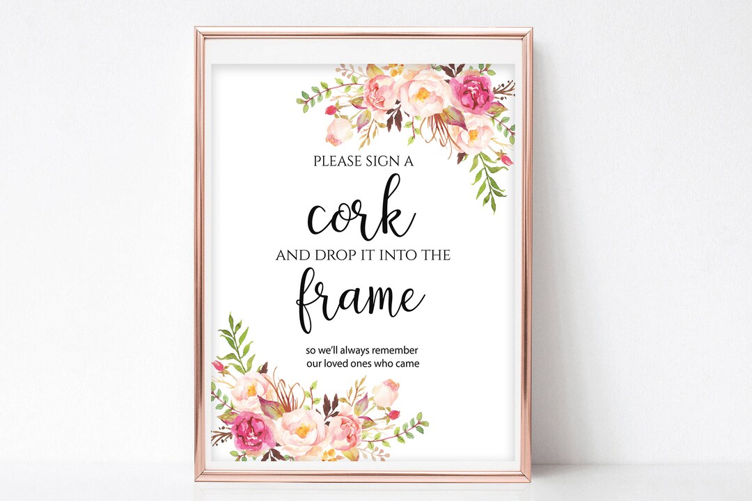 Please Sign A Cork Wedding Cork Sign Alternative Guest Book Ideas Sign ...