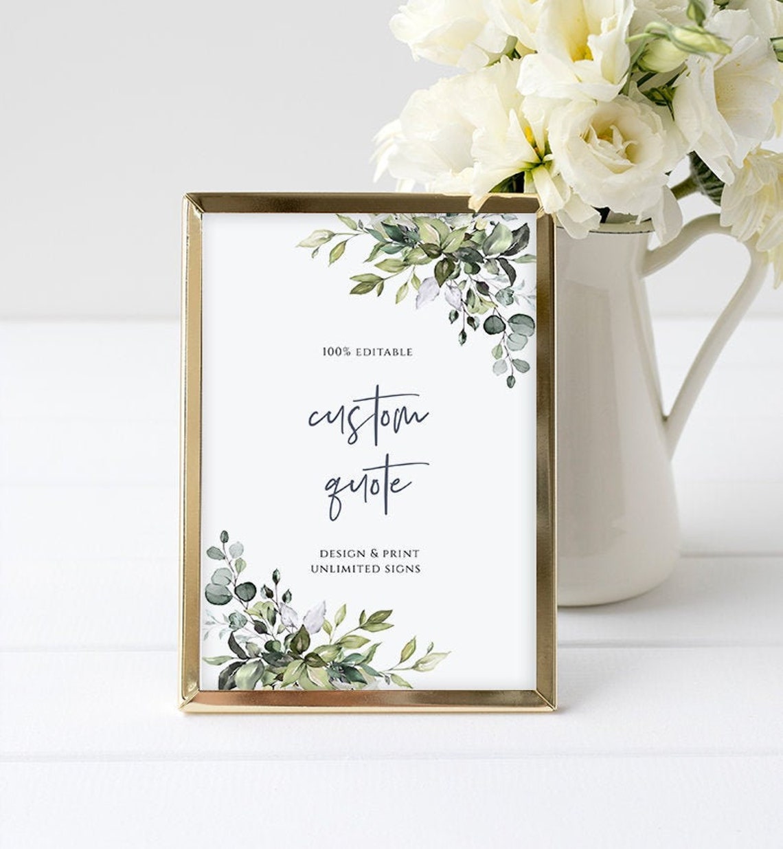 Greenery Custom Sign Template Eucalyptus Wedding Sign DIY | Etsy