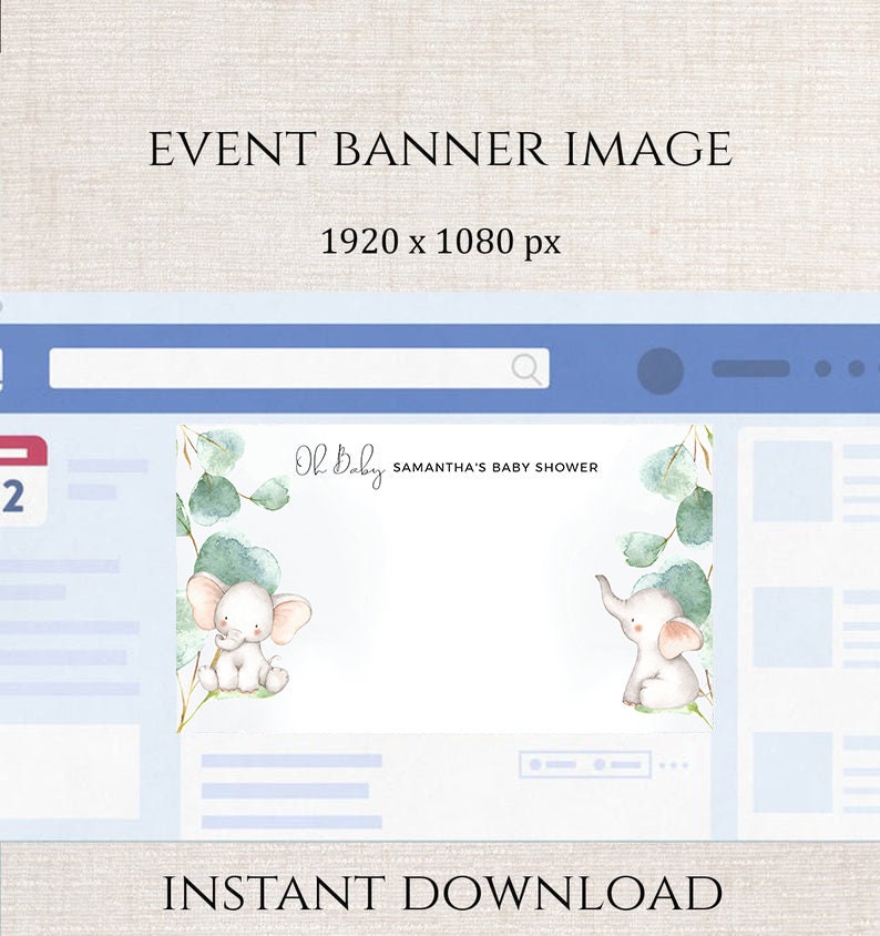 Zoom Background Virtual Baby Shower Social Distance Party | Etsy