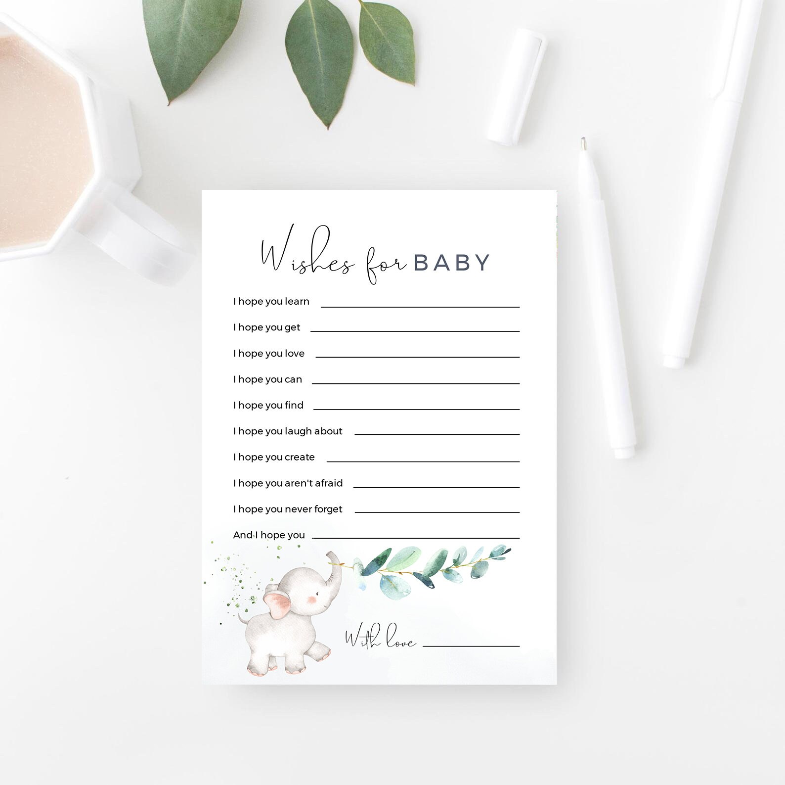 Baby Wish Cards Wishes for Baby Cards Baby Advice Virtual & | Etsy