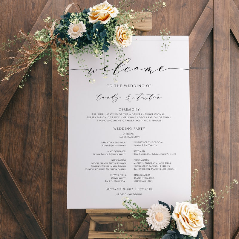 Wedding Program Sign - Etsy