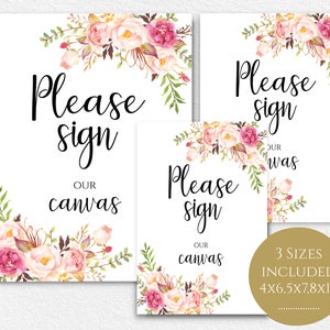 Printable Please Sign Template Please Sign Our Canvas, Guestbook, Globe ...