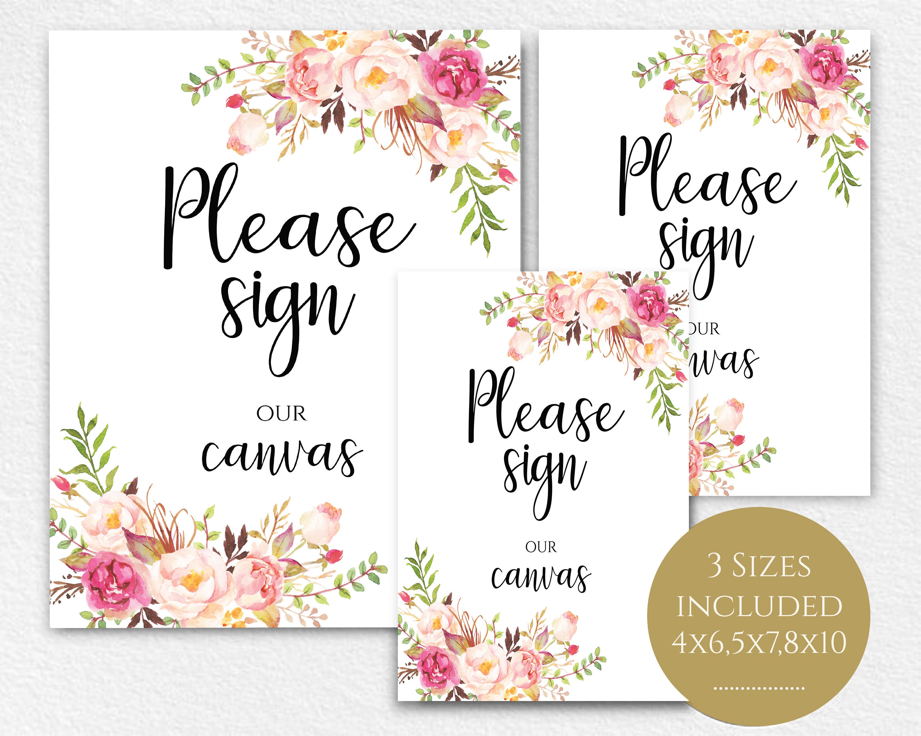 Printable Please Sign Template Please Sign Our Canvas | Etsy Australia