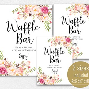 Waffle Bar Printable Waffle House Wedding Sign Waffle Station Wedding ...
