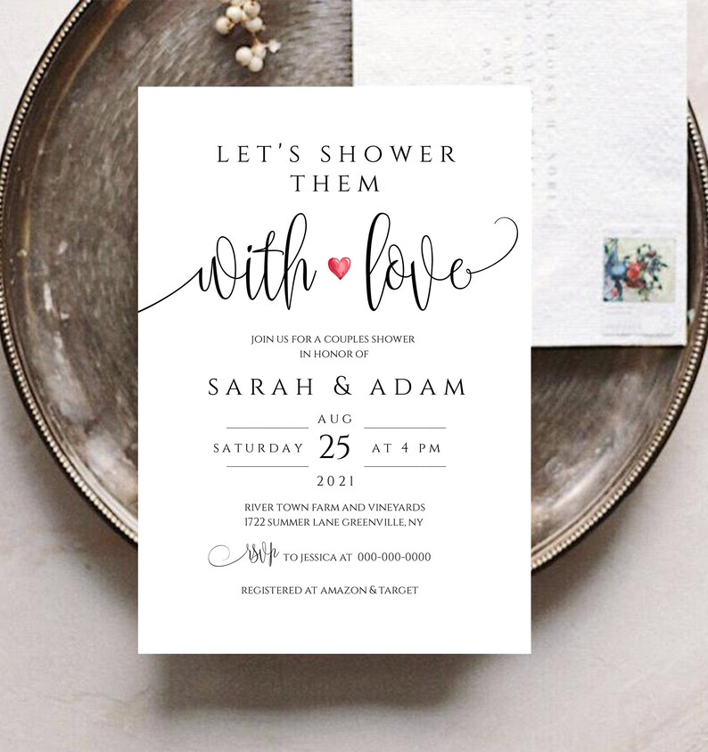 Couples Shower Invitation, Printable Wedding Shower Invite, Instant ...