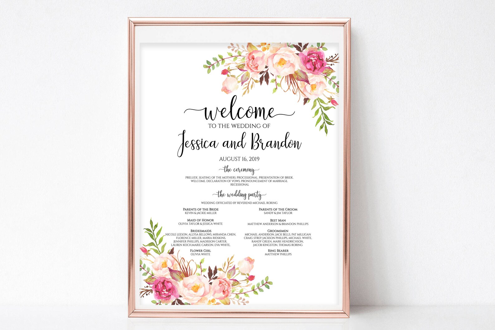 Printable Wedding Program Sign Welcome Sign Template Wedding - Etsy
