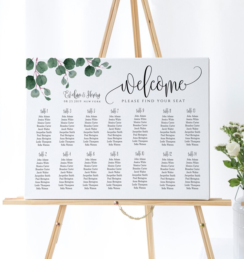 Wedding Seating Chart Alphabetical Order Wedding Seating Plan Etsy 