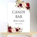 Candy Bar Sign Burgundy Wedding Candy Buffet Sign, Dessert Bar Sign ...