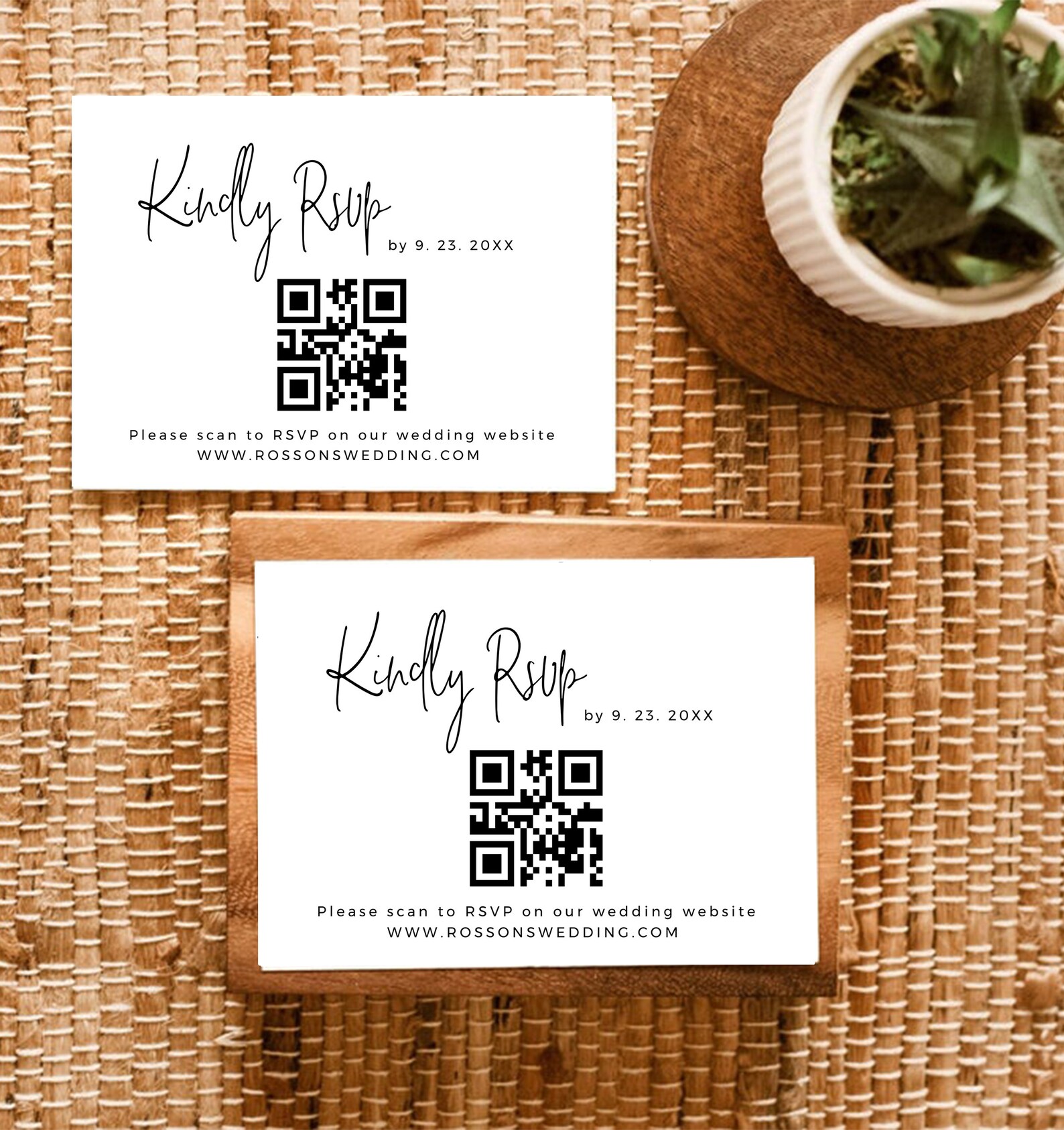 QR Code Response Card RSVP Online Card Minimalist Wedding - Etsy