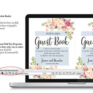 Postcard Guestbook Sign Printable Guest Book Sign Wedding Guestbook ...