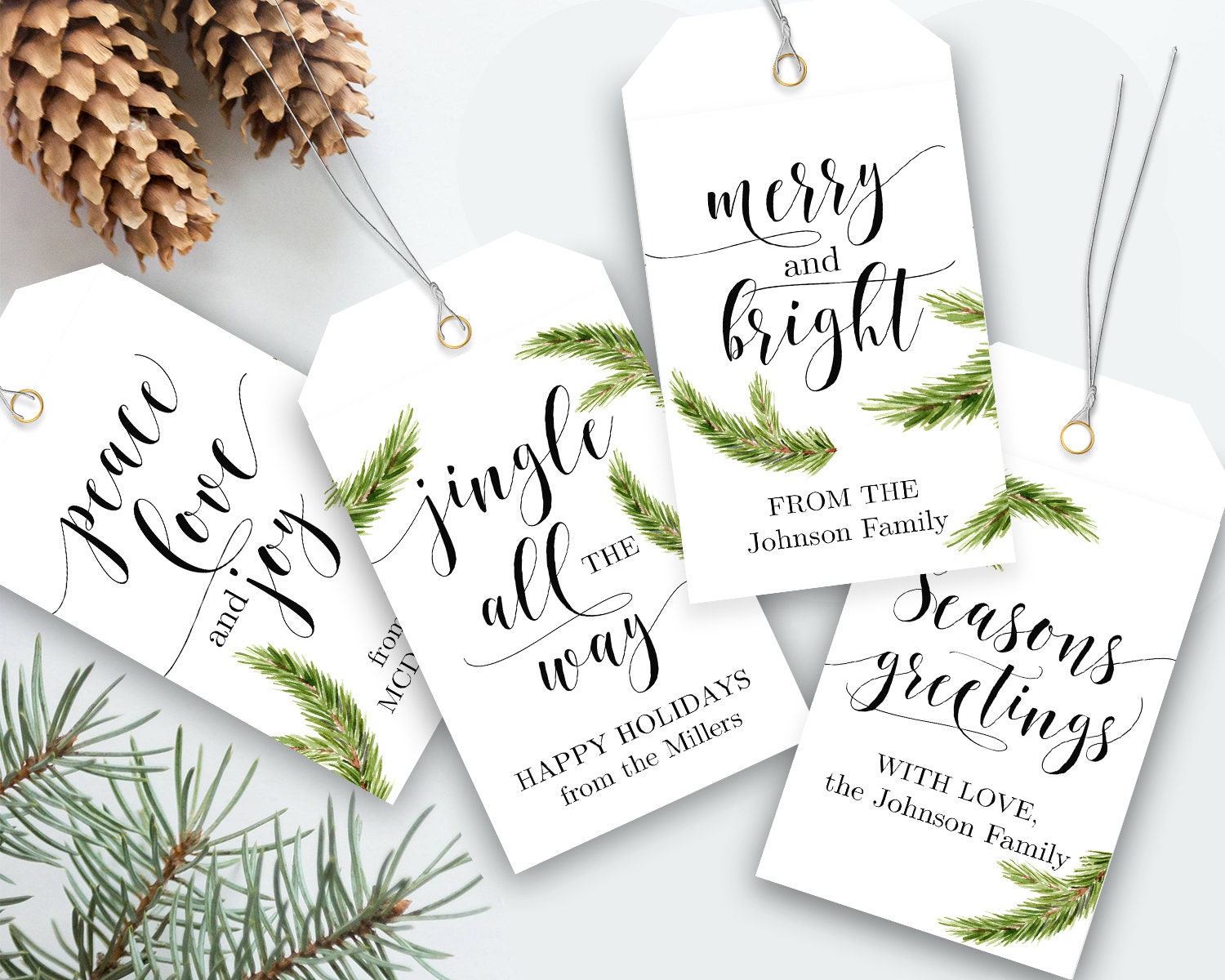 Personalized Christmas Tags Template Christmas Gift Tags | Etsy