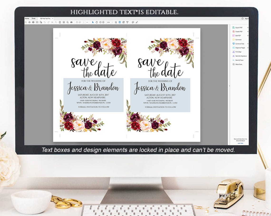 Editable Save the Dates Template Printable Save the Date - Etsy