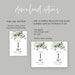 Table Number Template Greenery Wedding Table Numbers, Eucalyptus Table ...