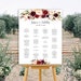 5 SIZES Printable Wedding Seating Chart Template Alphabetical Seating ...