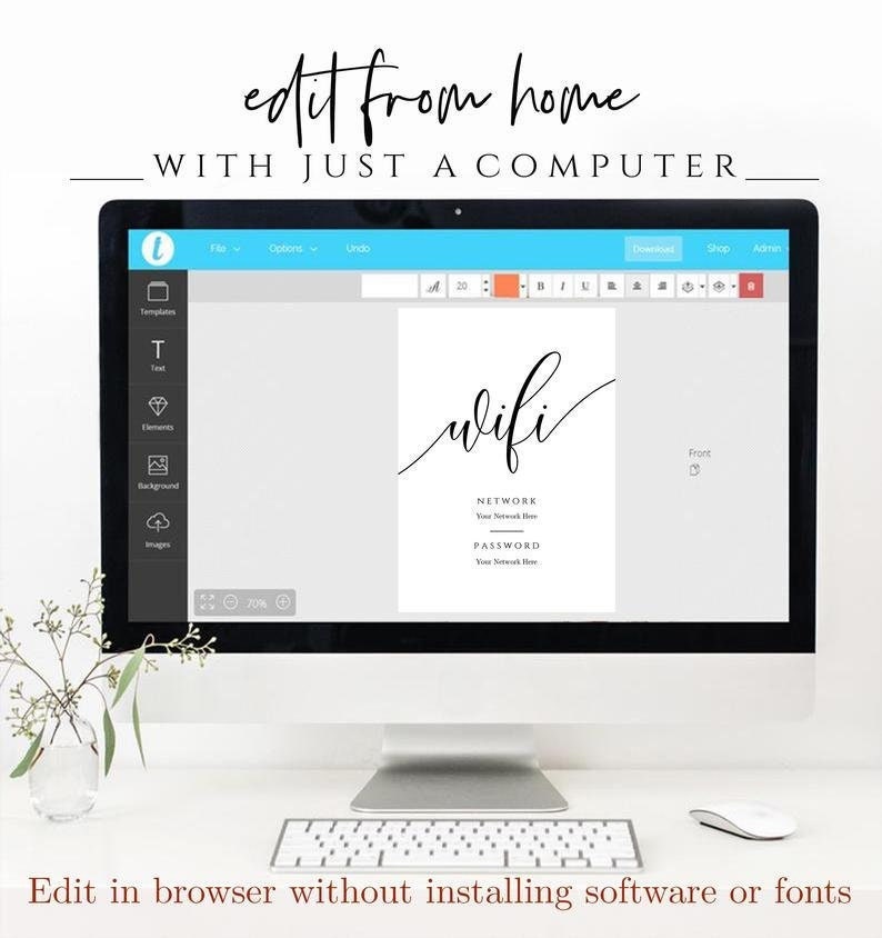 Editable Wifi Password Sign: Guest Room Decor (instant Download) - Etsy