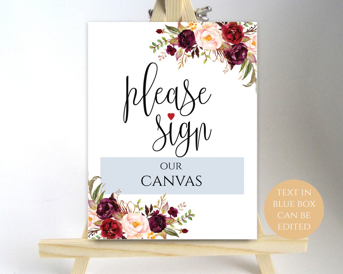 Printable Please Sign Template Please Sign Our Canvas | Etsy