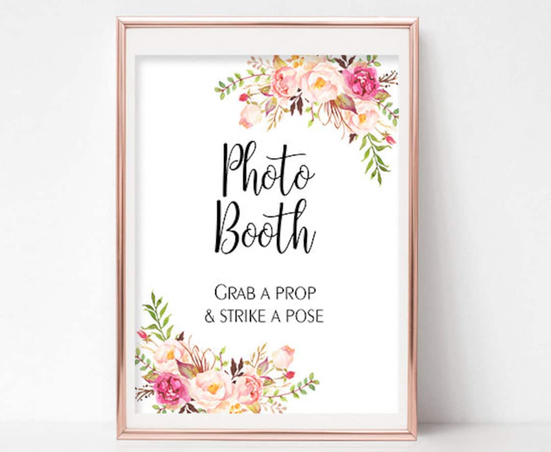 Printable Photo Booth Sign Printable Wedding Photo Booth Sign Photo ...