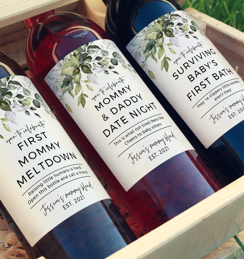 New Mum Gift Wine Label Printable Wine Bottle Label Template | Etsy