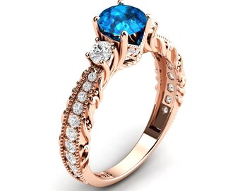 Blue stone ring | Etsy