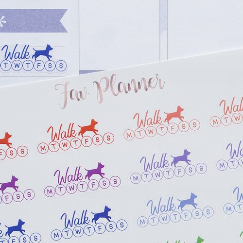 20 Walk Dog Habit Tracker Stickers reformatted // Planner - Etsy