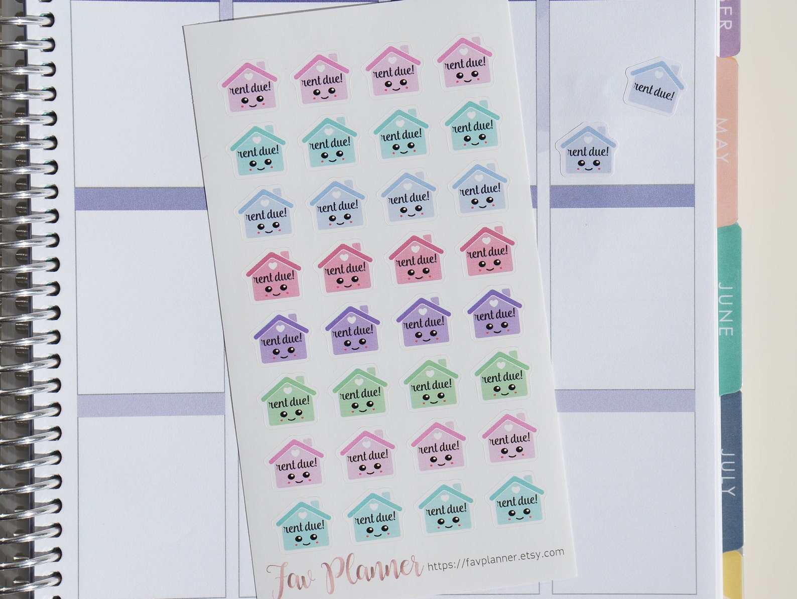 32 Mini Kawaii or Non Kawaii Rent / Loan Due Stickers // - Etsy