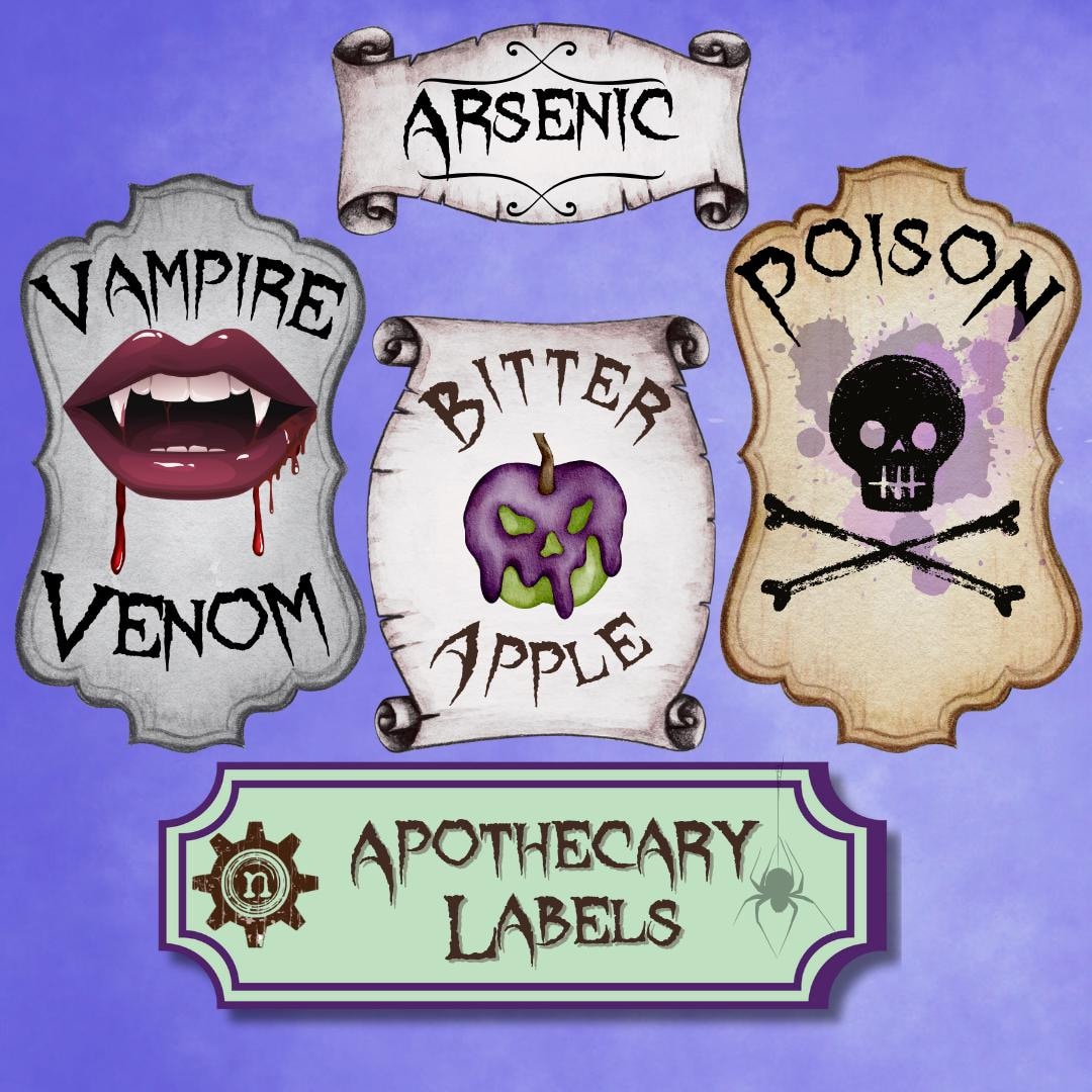 Apothecary Labels Printable Potion Labels Spooky Halloween Decor ...