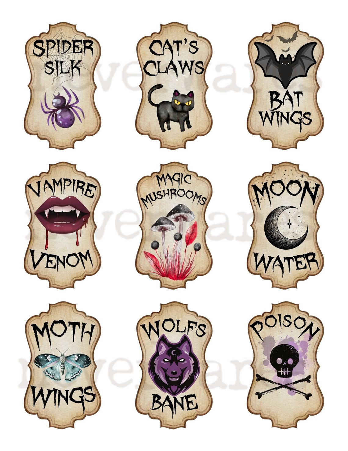 Apothecary Labels Printable Potion Labels Spooky Halloween Decor ...