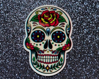 5pc. Cross Sugar Skull, Dia De Los Muertos, Resin Planar Flatback, Day ...