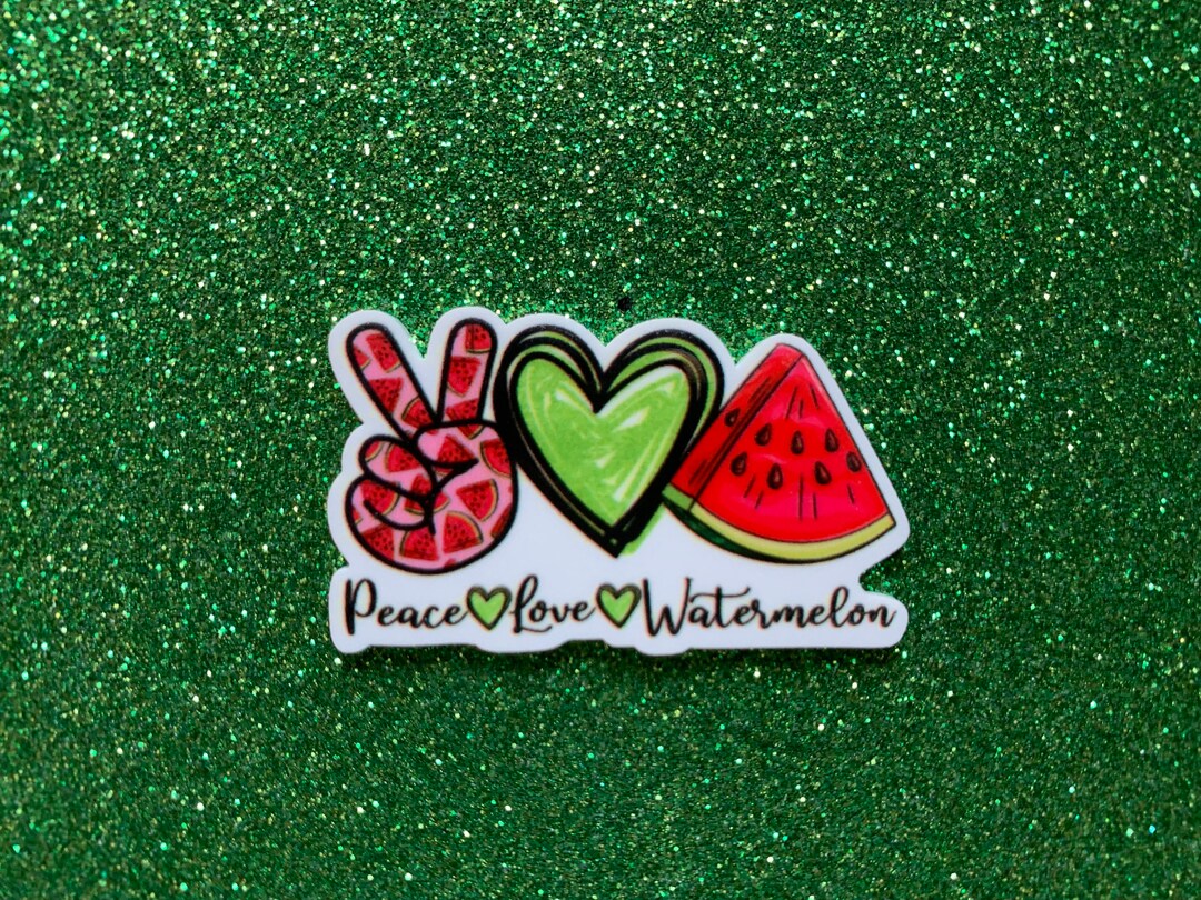 5pc Peace, Love, and Watermelon, Resin Planar Flatback, Fruit, Cabochon ...