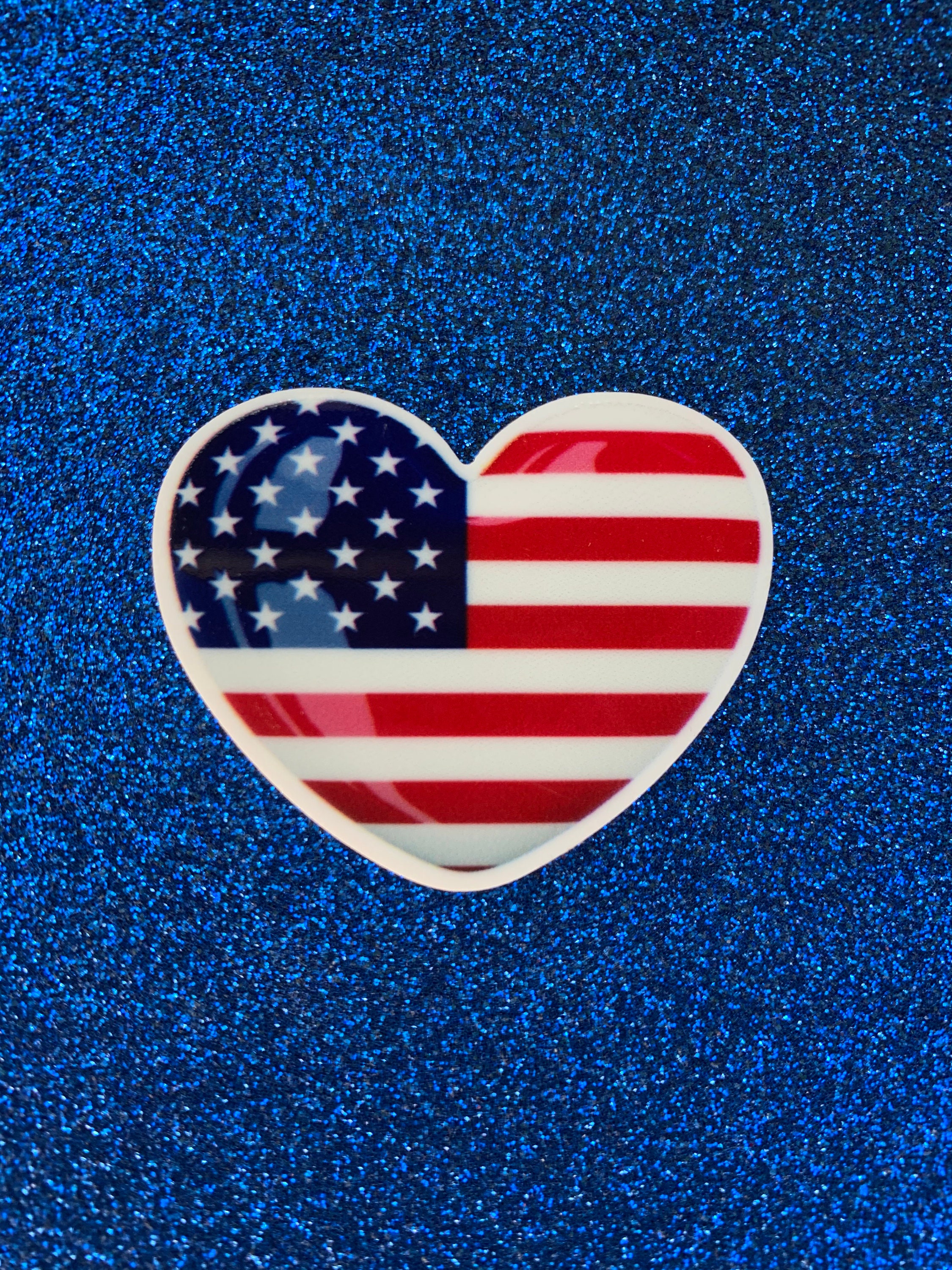 5pc. I Heart USA Flag Resin Planar Flatbacks, Cabochon, Charm, Bow ...
