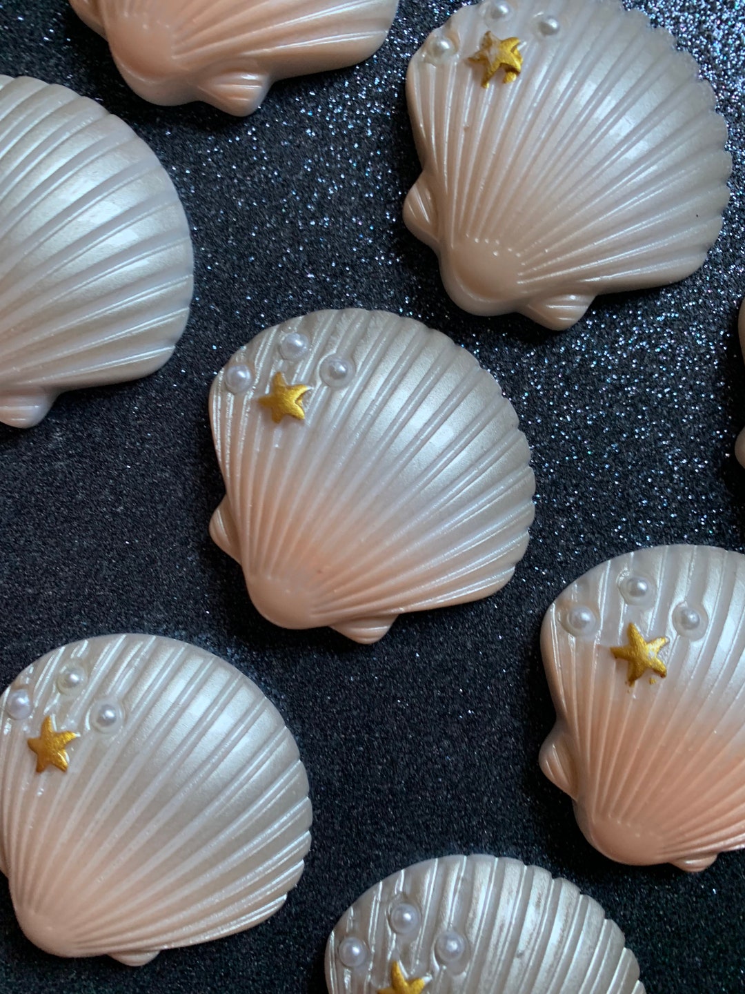 5pc. Huge Seashell With Pearls, Resin Cabochon, Flatback, Charm, Life ...
